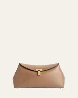 TOTÊME T-lock Leather Clutch - Camel