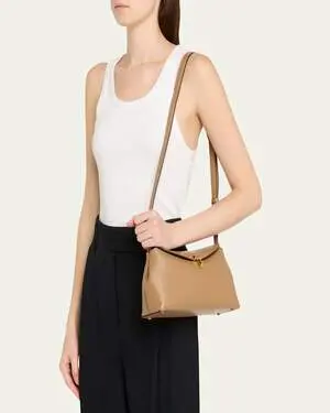TOTÊME T-lock Leather Clutch - Camel