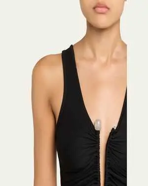 Christopher Esber Crystal Pin Ruched Tank Maxi Dress
