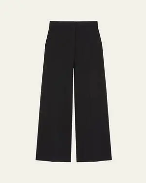Max Mara Biada Wide-Leg Crepe Pants - Black