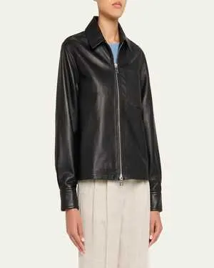 Officine Générale Rhea Lambskin Leather Jacket