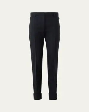 Akris Maxima Wool Stretch Flannel Ankle Pants