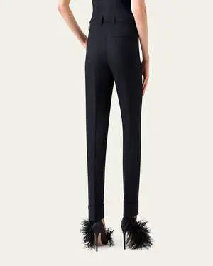 Akris Maxima Wool Stretch Flannel Ankle Pants