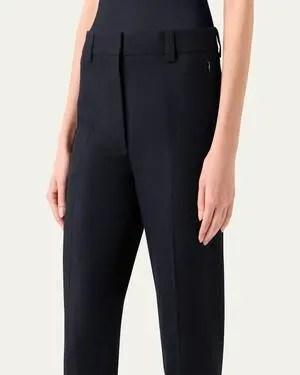 Akris Maxima Wool Stretch Flannel Ankle Pants