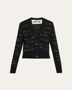 Libertine Body Language Embellished Crop Cardigan