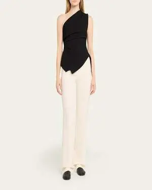 RÓHE Draped One-shoulder Top