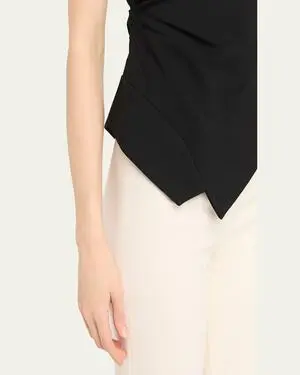 RÓHE Draped One-shoulder Top