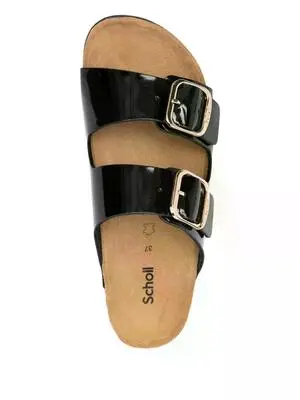 DR. SCHOLL'S SHOES Patent-finish Buckle Sandals