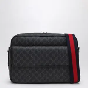 Gucci Gg Supreme Fabric Shoulder Bag - Black