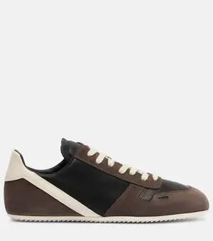 Rick Owens Minimal Leather And Suede Sneakers