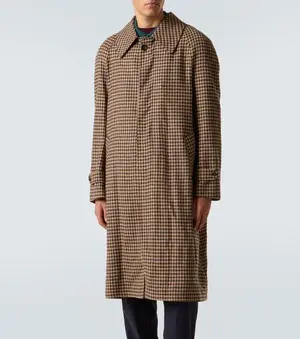 Rubinacci Houndstooth Virgin Wool Coat