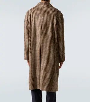 Rubinacci Houndstooth Virgin Wool Coat