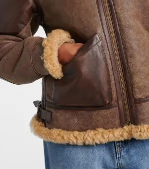 Ralph Lauren Leather Shearling-trimmed Jacket - Brown