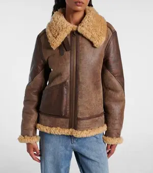Ralph Lauren Leather Shearling-trimmed Jacket - Brown