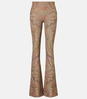 Etro Printed Flared Jersey Pants - Multicoloured