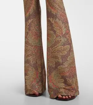 Etro Printed Flared Jersey Pants - Multicoloured