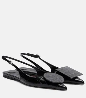 Jacquemus Croc Effect Flats For Women