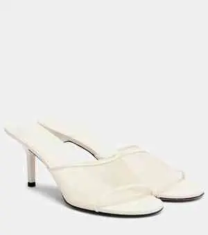 Jacquemus Leather-trimmed Canvas Sandals - White