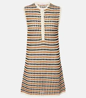 ERES Inedit Open-knit Cotton-blend Polo Dress - Multicoloured