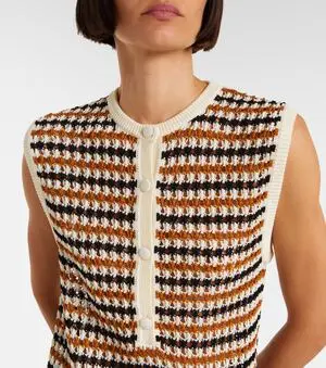ERES Inedit Open-knit Cotton-blend Polo Dress - Multicoloured