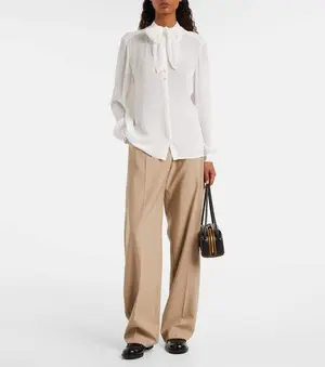 Tory Burch Tie-neck Georgette Blouse - White