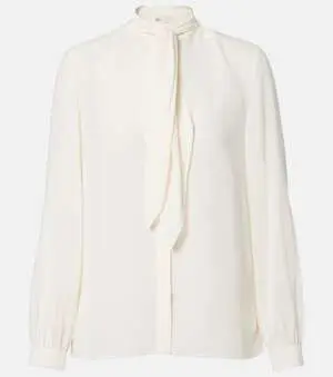 Tory Burch Tie-neck Georgette Blouse - White