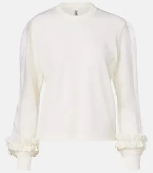 NOIR KEI NINOMIYA Tulle-Trimmed Wool Sweater