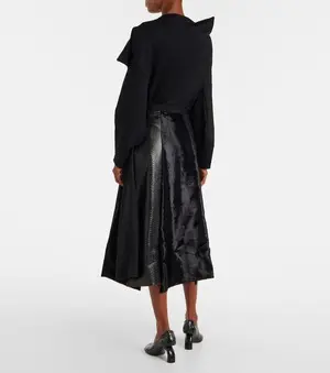 Junya Watanabe High-rise Wool-blend Maxi Skirt