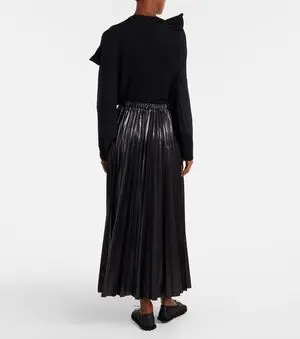 Junya Watanabe Pleated Maxi Skirt - Black