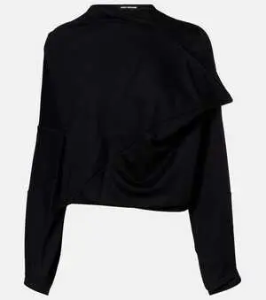 Junya Watanabe Wool-blend Crop Top