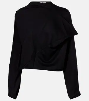 Junya Watanabe Wool-blend Crop Top - Black
