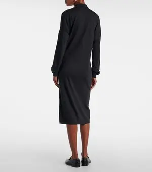 TOD'S Wool And Silk Polo Dress In Black/grizzly - Grey