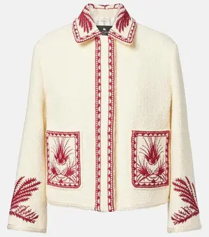 Etro Embroidered Wool Bouclé Jacket - Beige