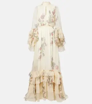 Etro Floral Silk Crepon Gown