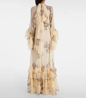 Etro Floral Silk Crepon Gown
