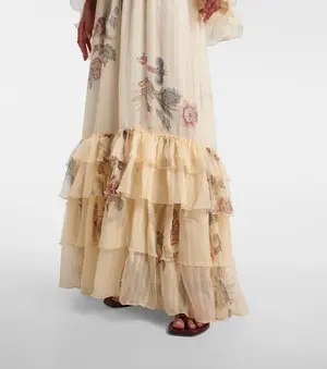 Etro Floral Silk Crepon Gown