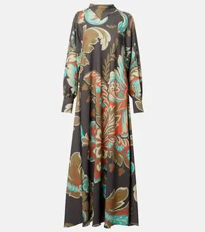 Etro Printed Asymmetric Maxi Dress