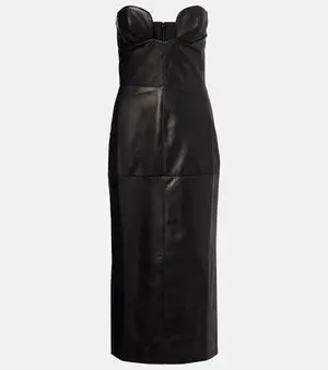 NENSI DOJAKA Leather Corset Dress