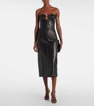 NENSI DOJAKA Leather Corset Dress