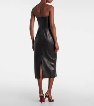 NENSI DOJAKA Leather Corset Dress