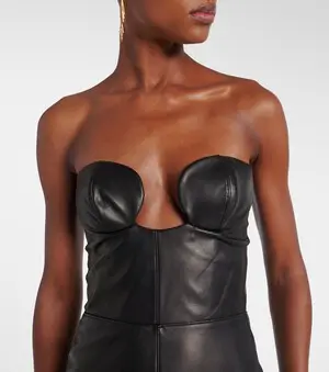 NENSI DOJAKA Leather Corset Dress