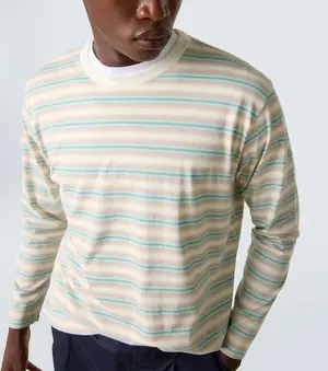 Auralee Striped Cotton Jersey T-shirt