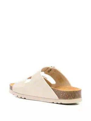 DR. SCHOLL'S SHOES Double-buckle Leather Sandals - Neutrals