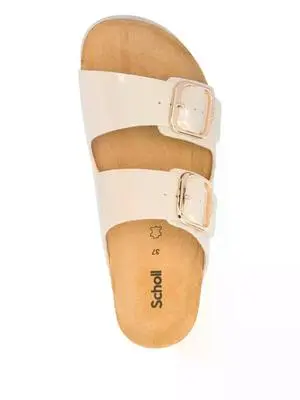 DR. SCHOLL'S SHOES Double-buckle Leather Sandals - Neutrals