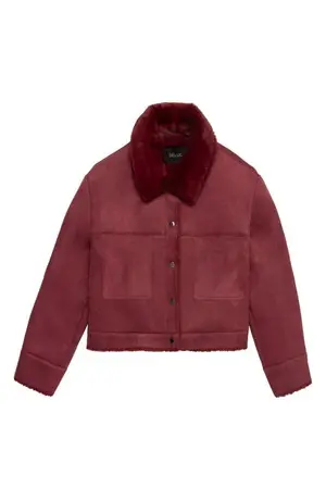 Deluc Faux Suede & Faux Shearling Jacket - Burgundy