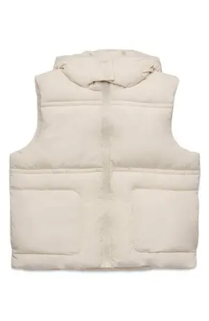 Deluc Quilted Hooded Puffer Vest - Latte