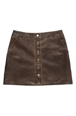 Deluc Thomas Faux Leather Mini Skirt