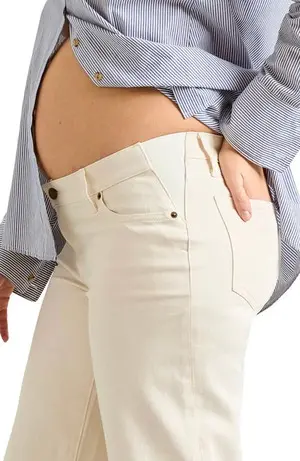Hatch Relaxed Wide Leg Maternity Jeans - Vanilla