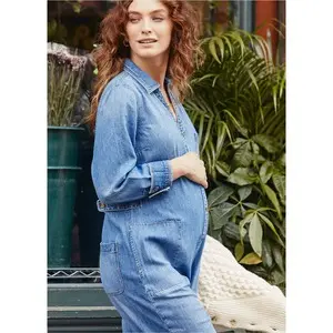 Hatch Collection The Everyday Nursing Denim Jumpsuit - Indigo