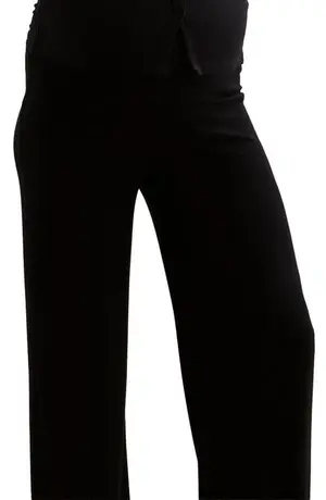 Hatch Collection Softest Rib Over Under Relaxed Pant - Black